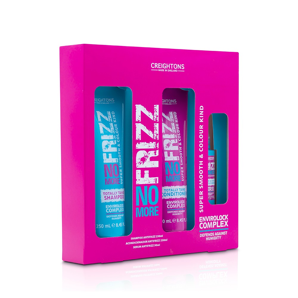 Estuche Shampoo Frizz No More 250 mL + Acondicionador 250 mL + Serum 50 ...