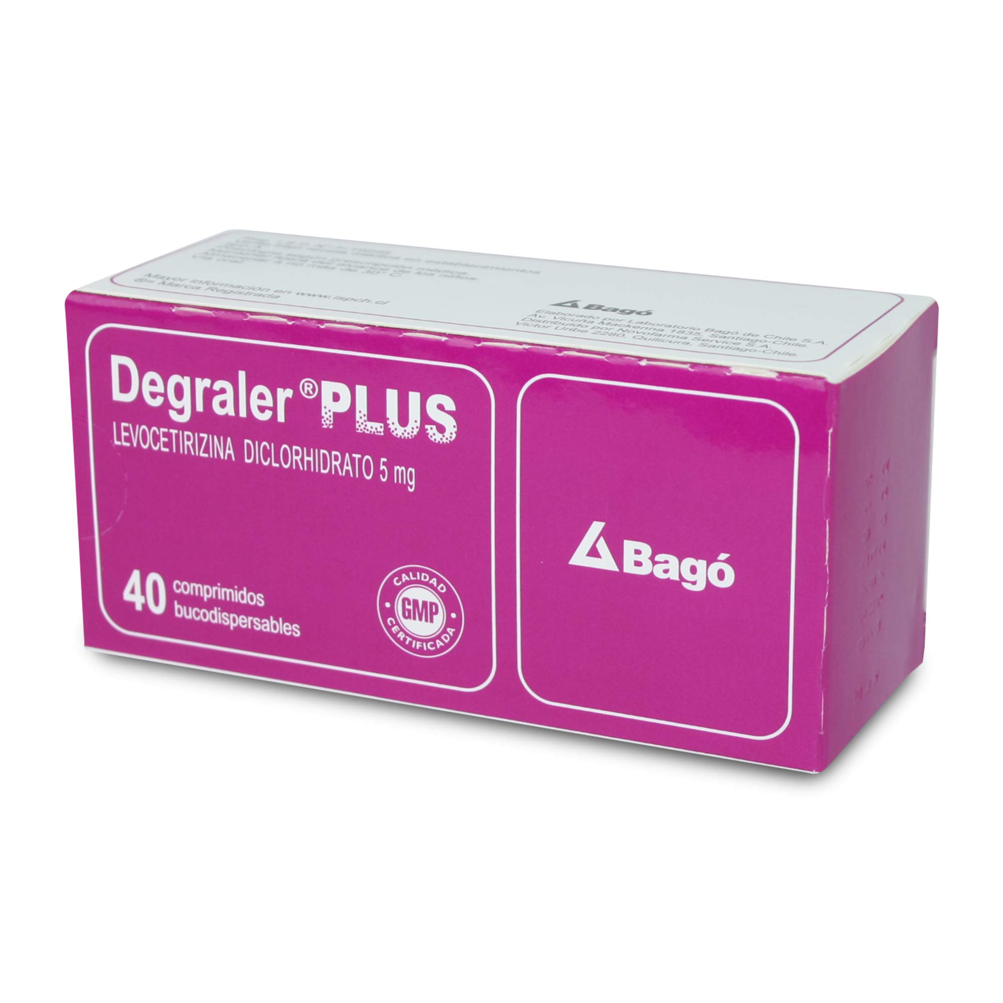 Degraler Plus Levocetirizina 5 mg 40 Comprimidos | Cruz Verde