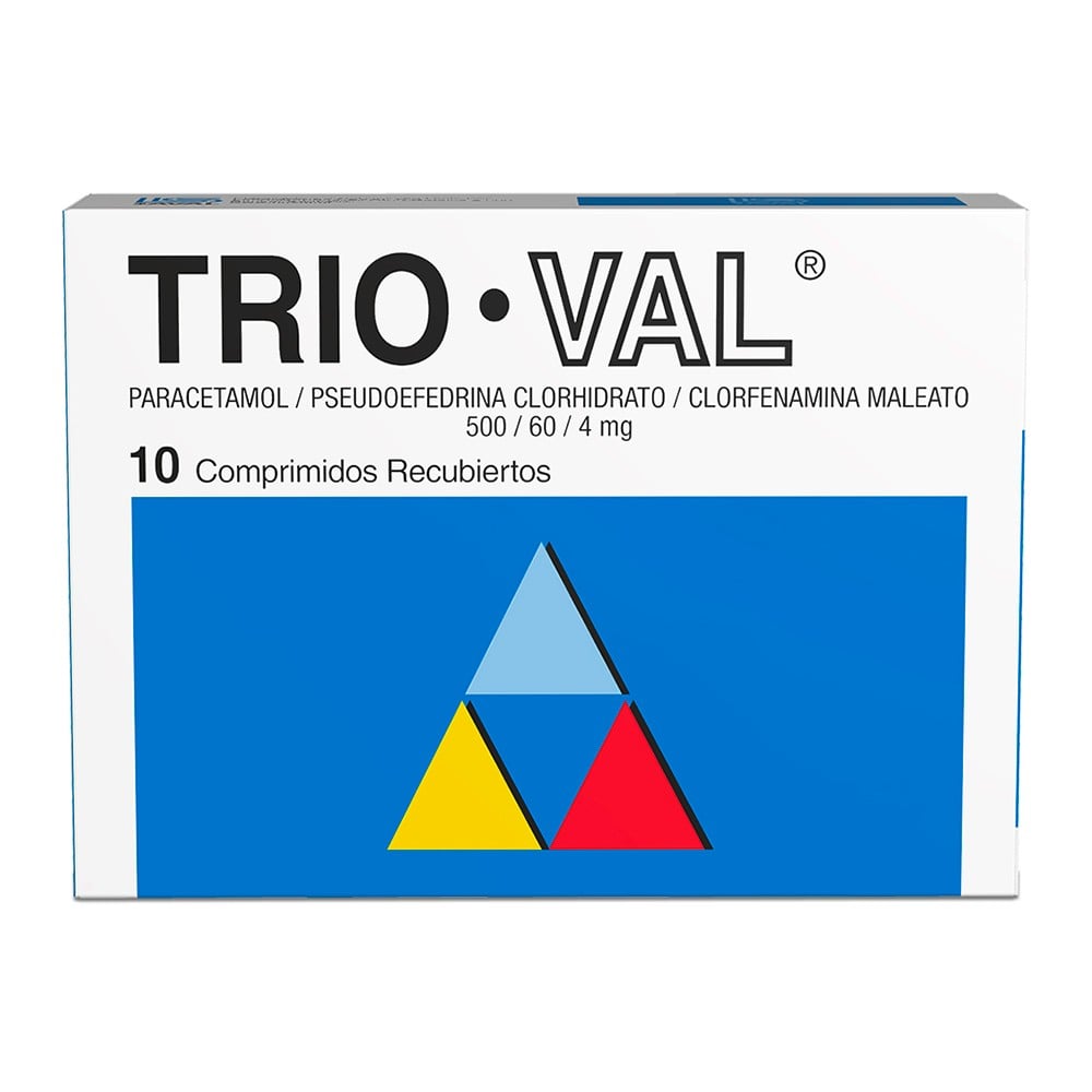 Trio-Val Pseudoefedrina 60 mg 10 Comprimidos | Cruz Verde