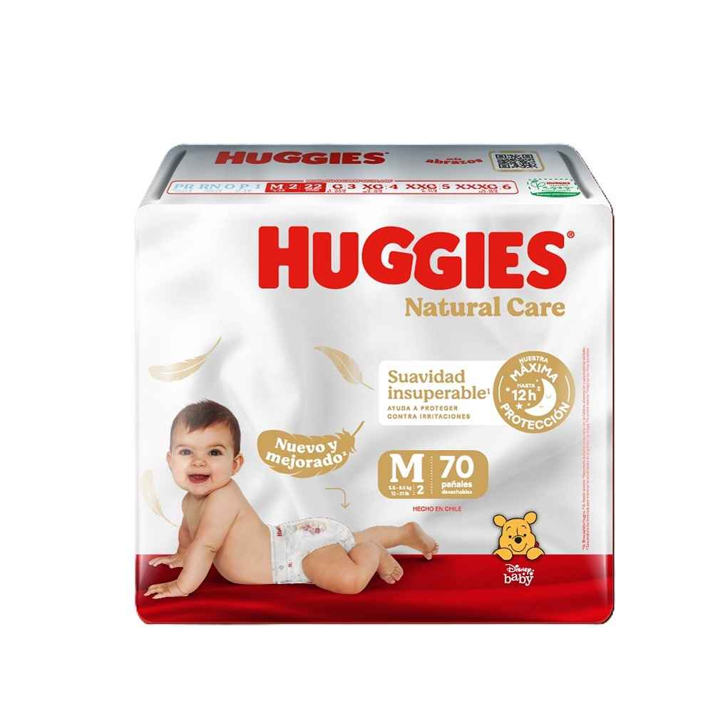 Pañales Huggies Natural Care M 70 Un | Cruz Verde