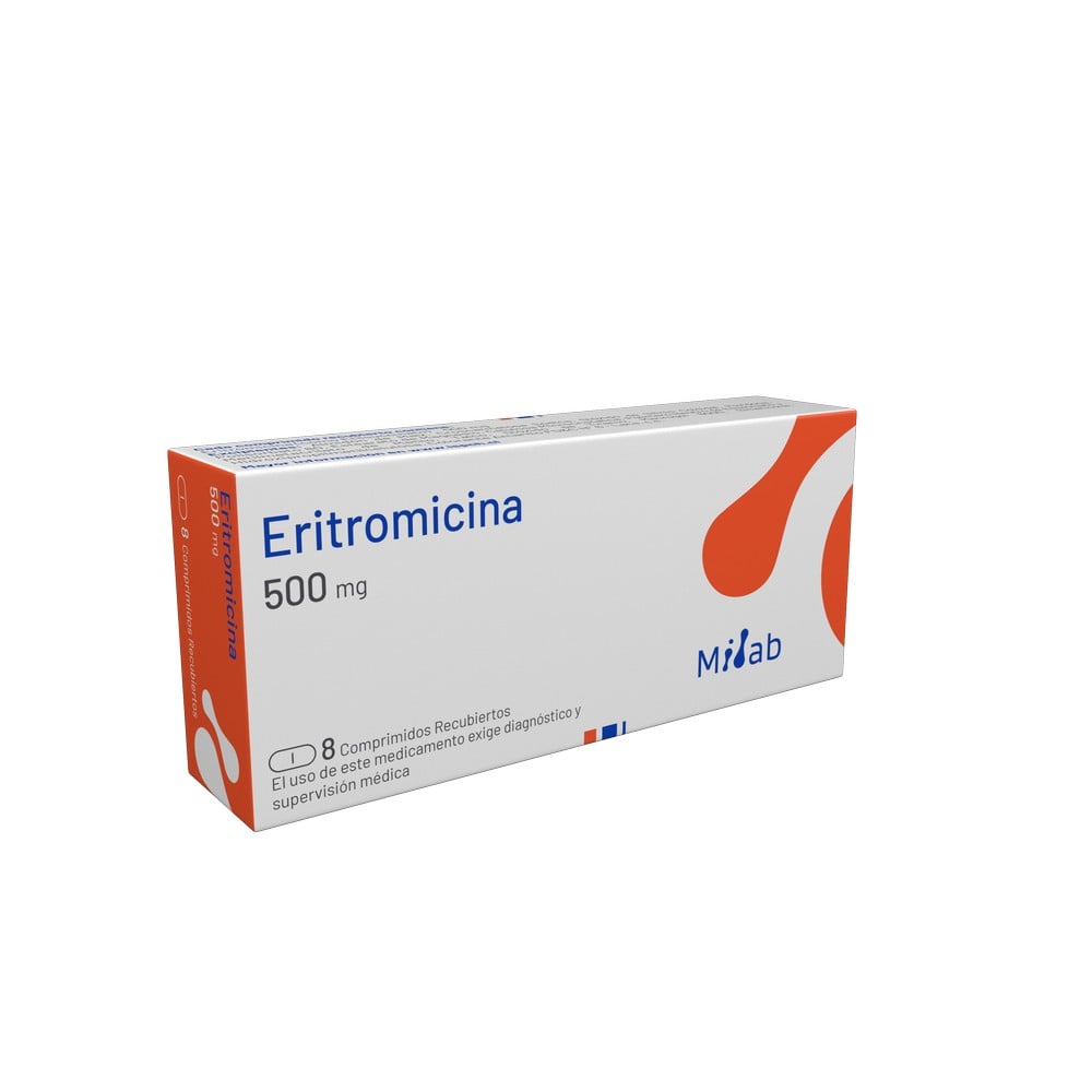 Eritromicina 500 mg 8 Comprimidos - FarmaCompara