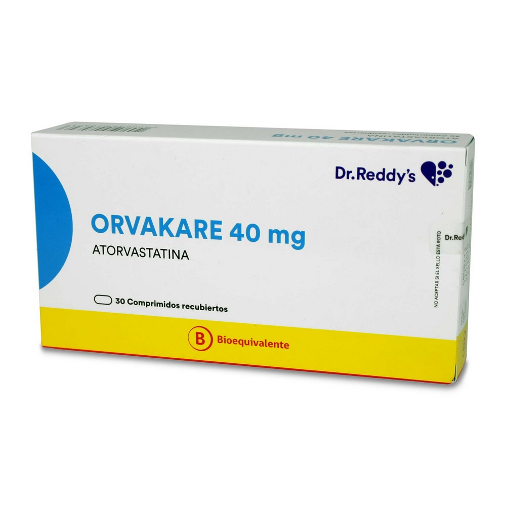 Orvakare Atorvastatina 40 mg 30 Comprimidos Recubiertos | Cruz Verde