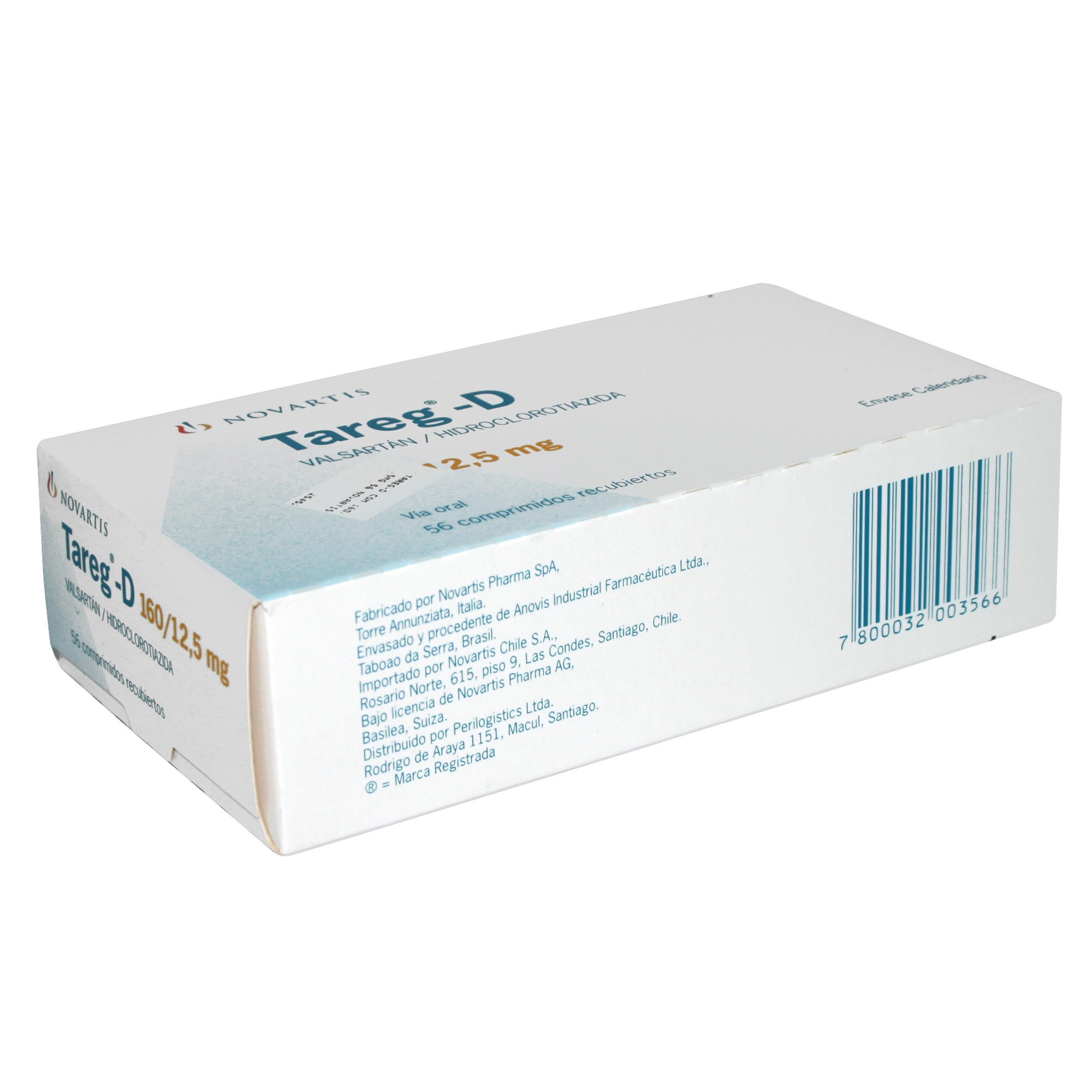 Tareg-D Valsartan 160 mg 56 Comprimidos Recubiertos | Cruz Verde
