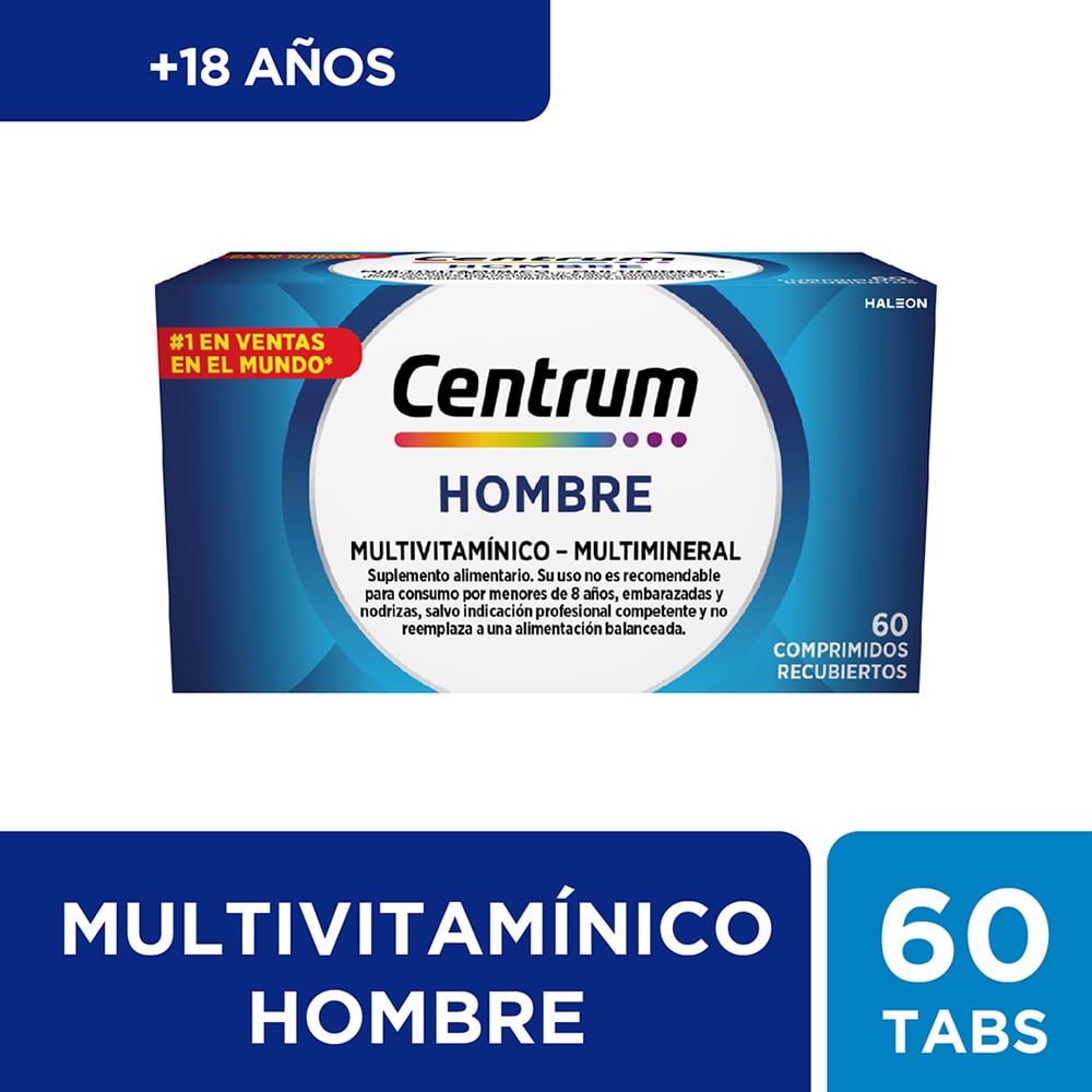 Centrum Hombre Multivitaminico / Multimineral 60 Comprimidos ...