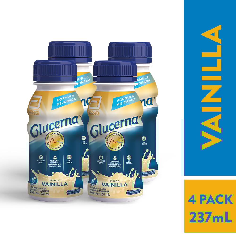 Suplemento Liquido para Diabeticos Sabor Vainilla 237ml X4 | Cruz Verde