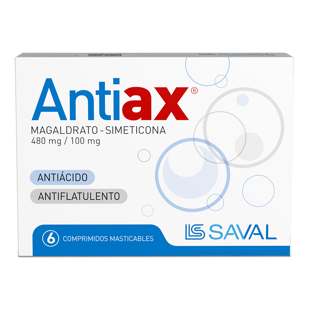 Antiax Antiácido con Magaldrato 480 gm 6 Comprimidos Masticables | Cruz ...