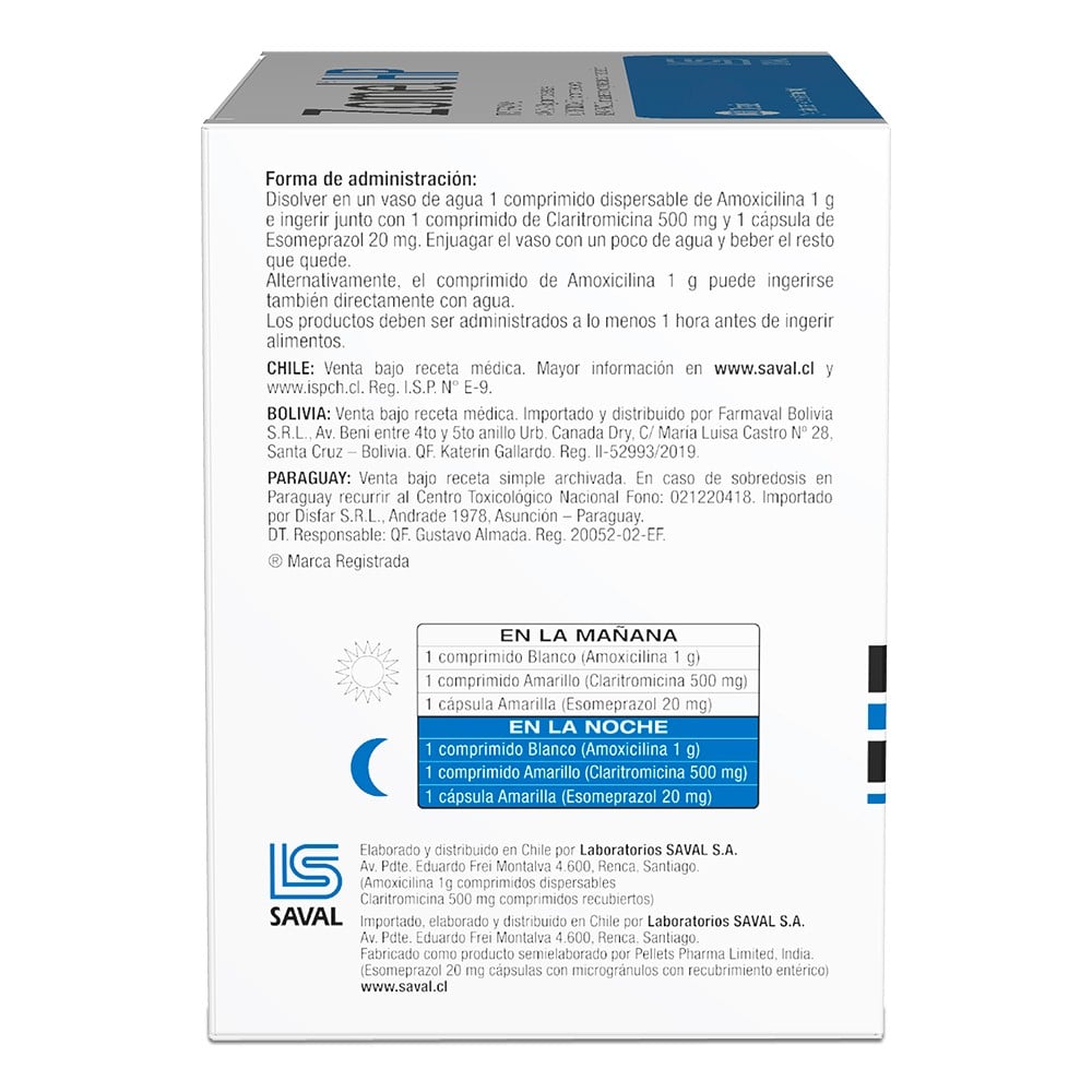 Zomel HP Triterapia Amoxicilina 1 GR Comprimido 28 Dosis | Cruz Verde