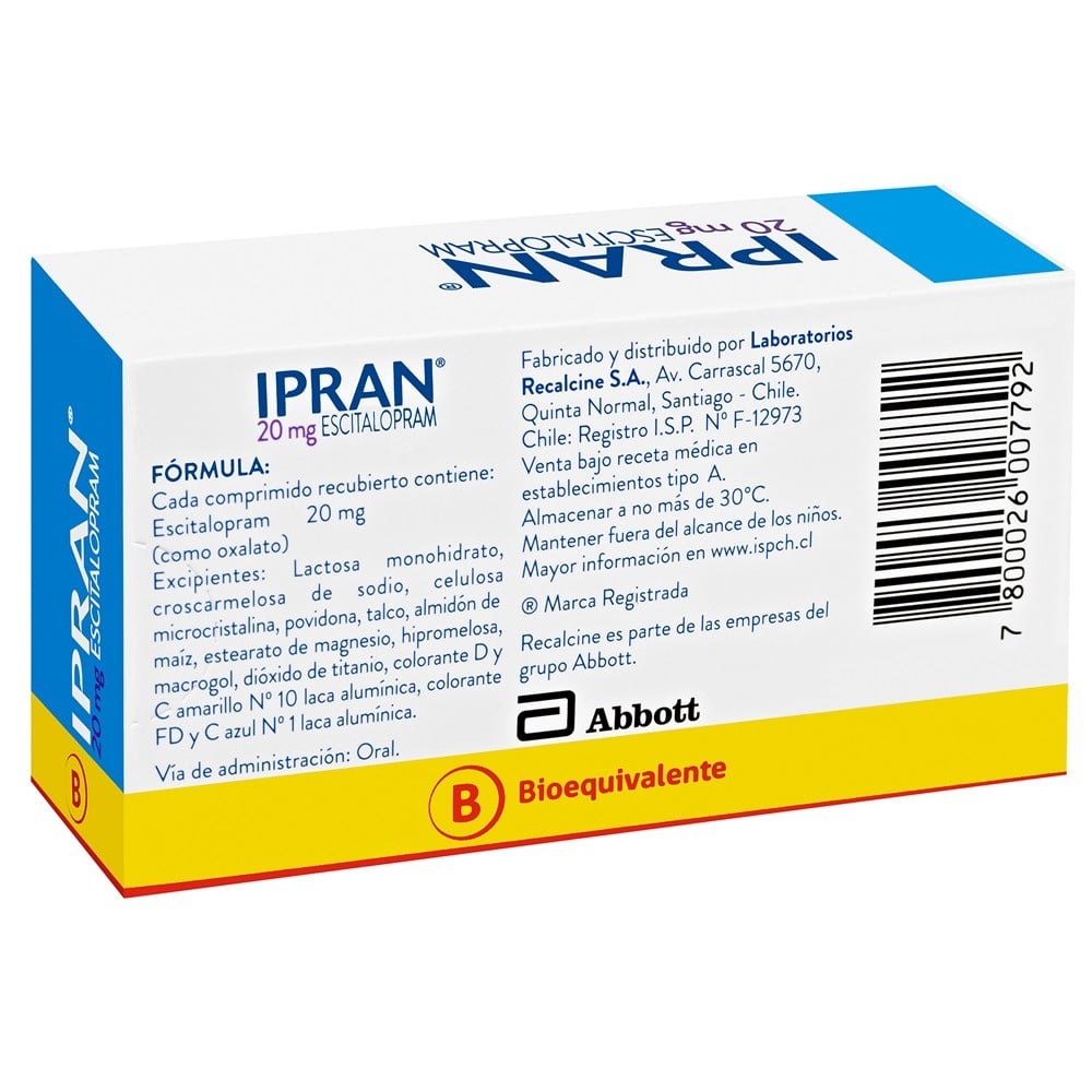 Ipran 20 mg 40 Comprimidos Recubiertos | Cruz Verde