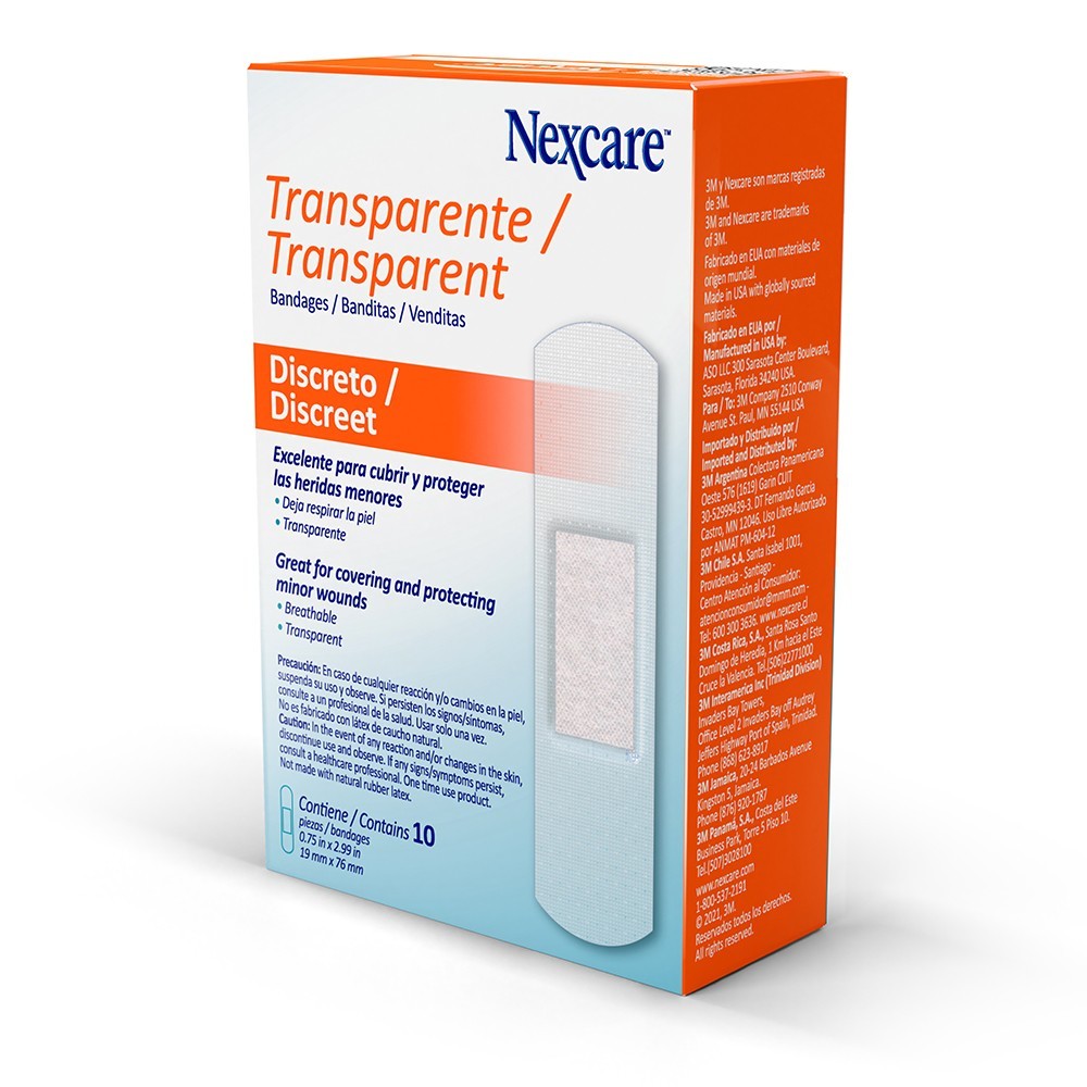 Parche Plástico Transparente, 10 un. Tama–o œnico | Cruz Verde