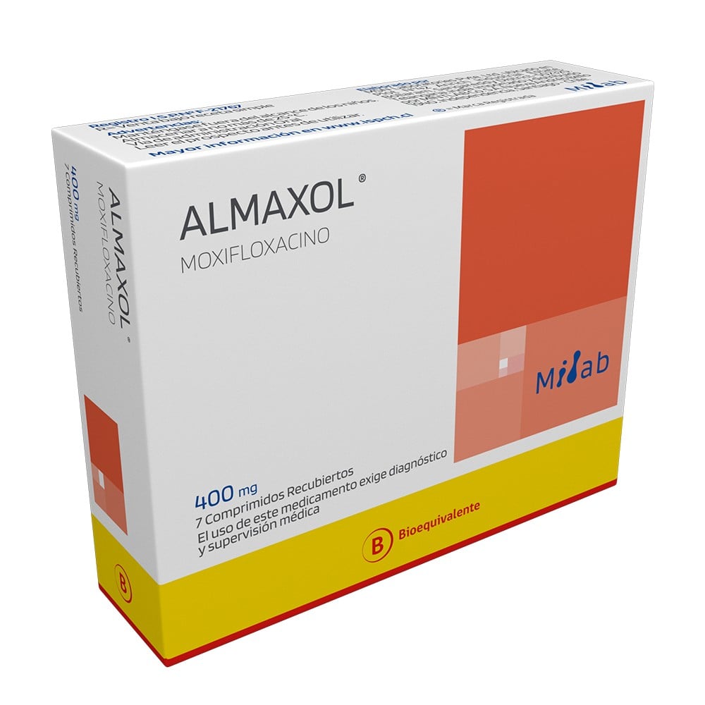 Almaxol Moxifloxacino 400 mg 10 Comprimidos Recubierto | Cruz Verde