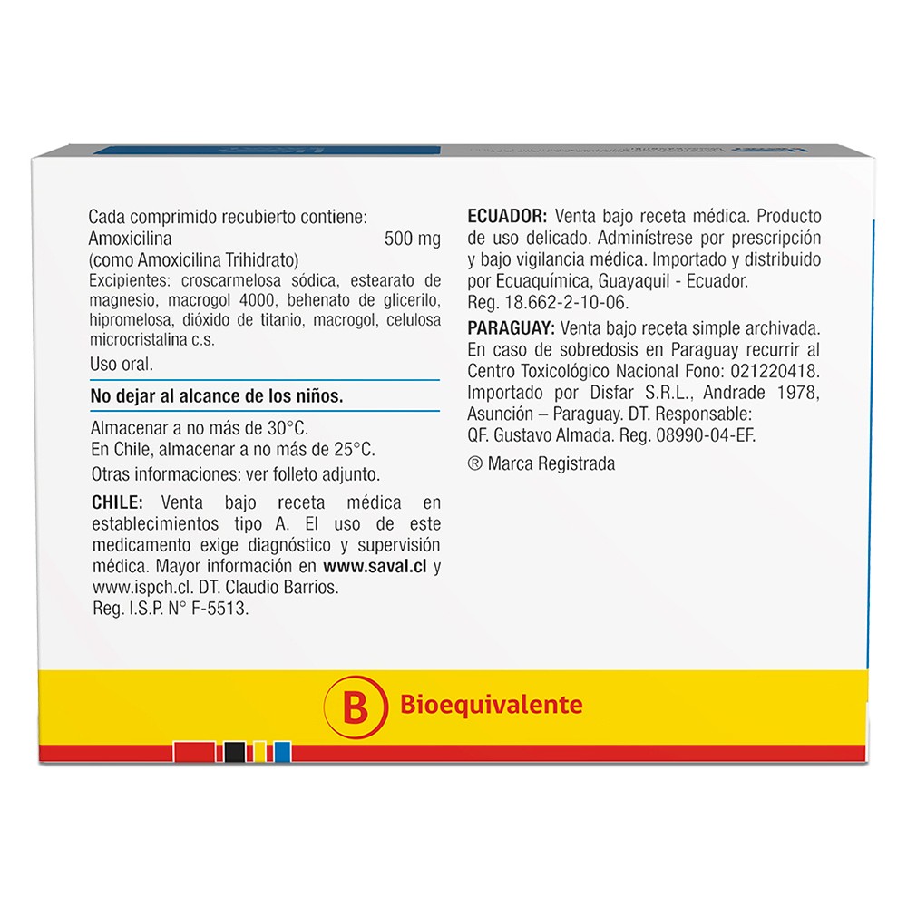Amoval Amoxicilina 500 mg 21 Comprimidos | Cruz Verde
