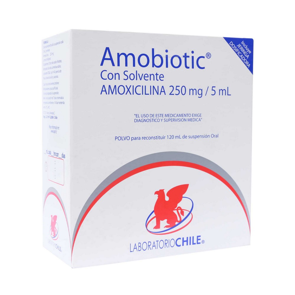 Amobiotic Amoxicilina 250 mg/5mL Suspensión 120 mL | Cruz Verde
