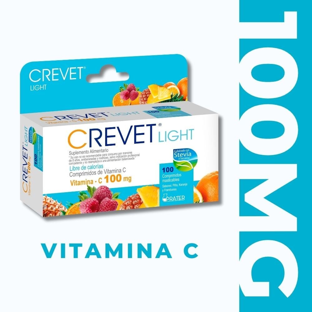 Crevet Light Suplemento Alimentario 100 mg 100 Comprimidos - FarmaCompara