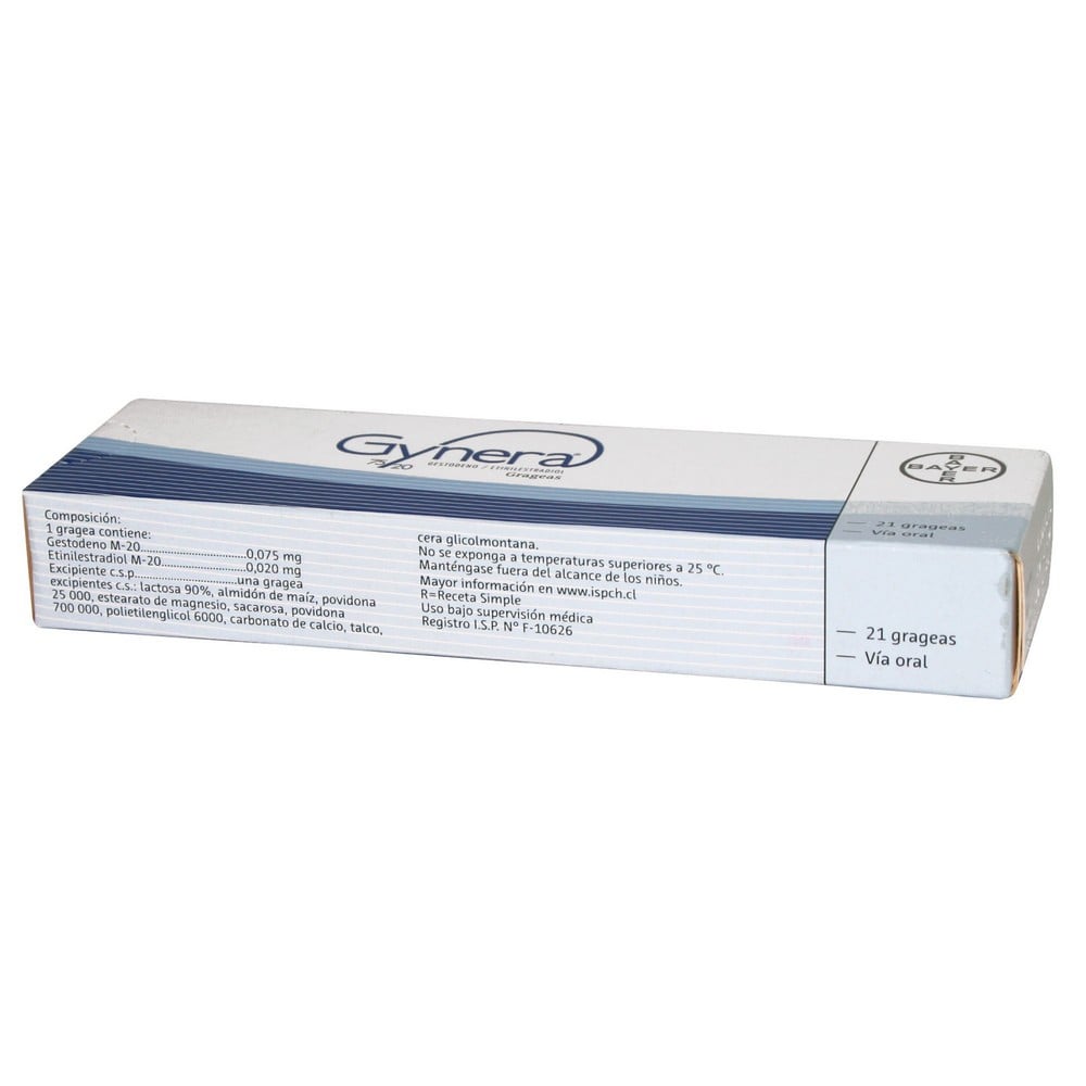Gynera 75/20 Gestodeno 0,075 mg 21 Grageas | Cruz Verde