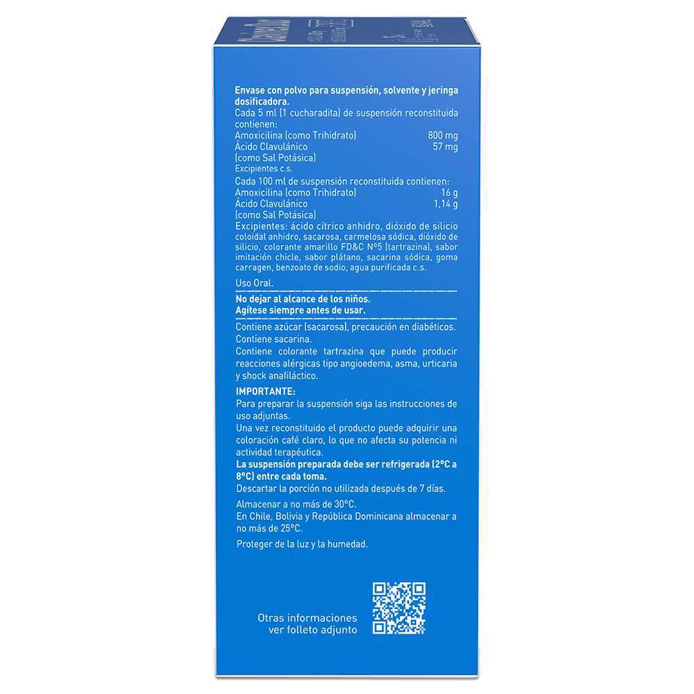 Clavinex Duo Forte 800/57 Amoxicilina 57 mg/5mL Suspensión 35 mL | Cruz ...