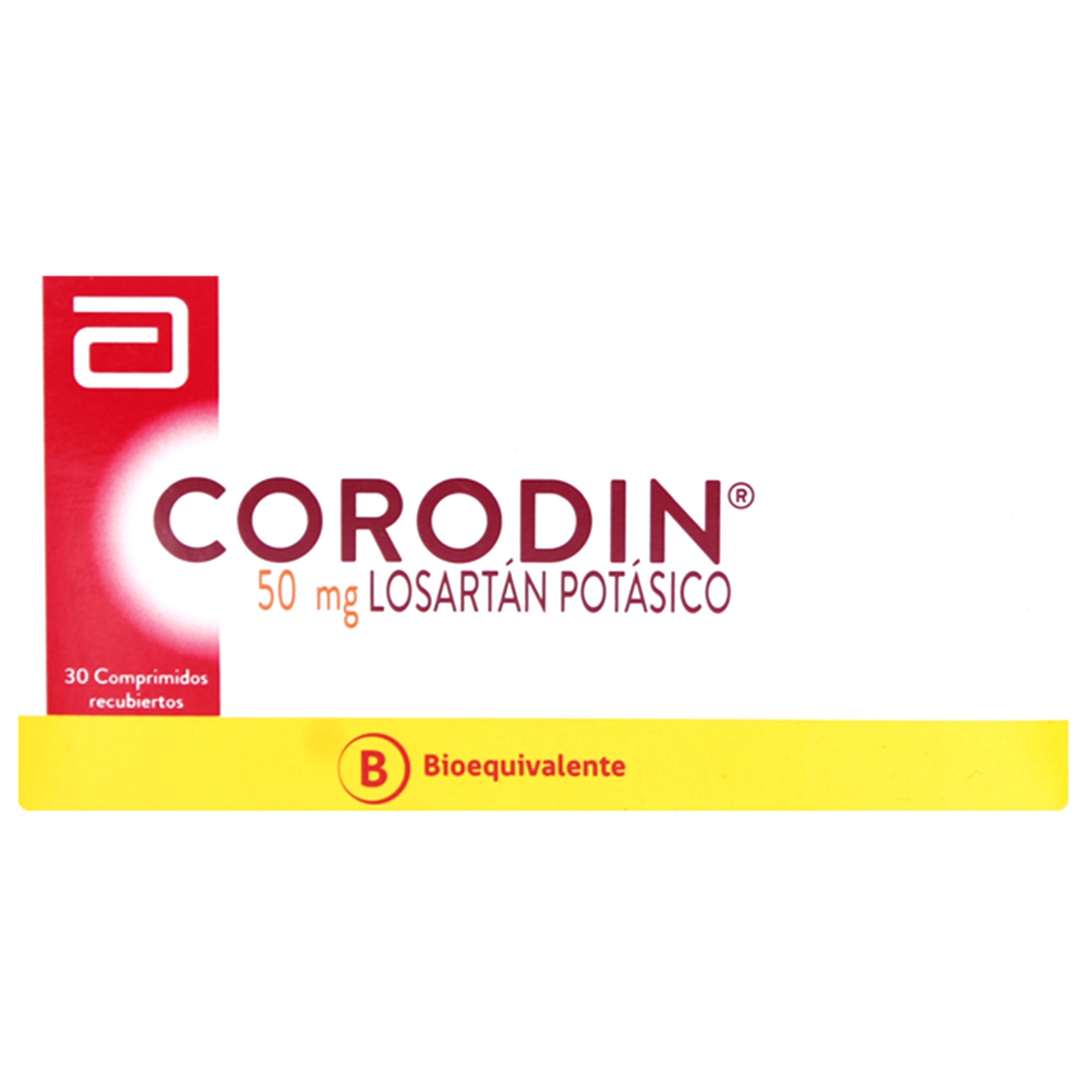 Corodin Losartan Potasico 50 mg 30 Comprimidos - FarmaCompara