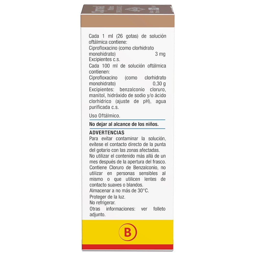 Ciproval Ciprofloxacino 0,3% Solución Oftálmica 5 mL | Cruz Verde