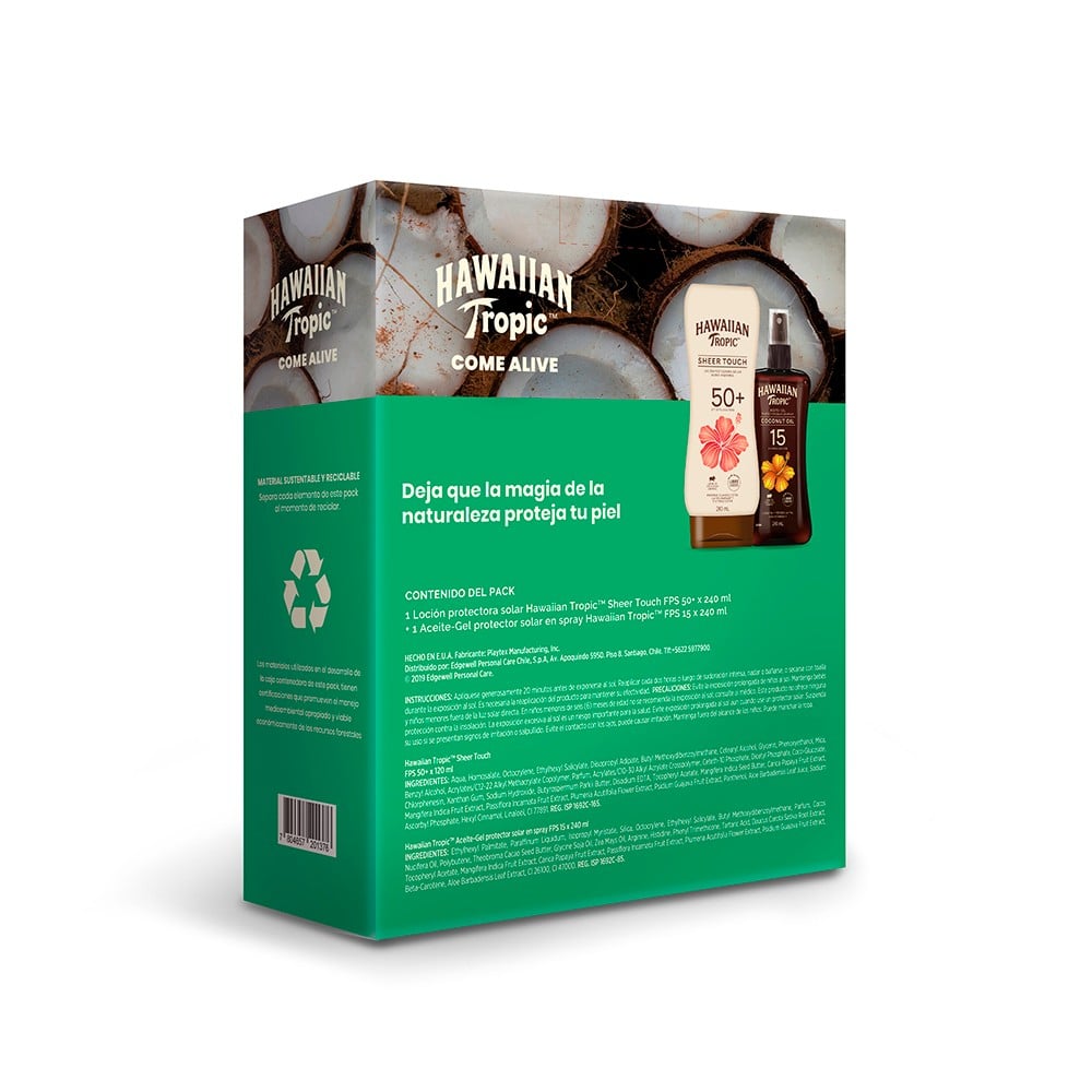 Pack Protector Solar Sheer Touch F50 240ml + Aceite Bronceador F15 240 ...