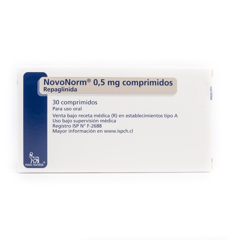 Novonorm Repaglinida 0,5 mg 30 Comprimidos | Cruz Verde
