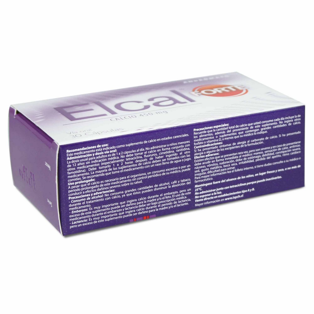 Elcal Forte Calcio 450 mg 30 Cápsulas | Cruz Verde