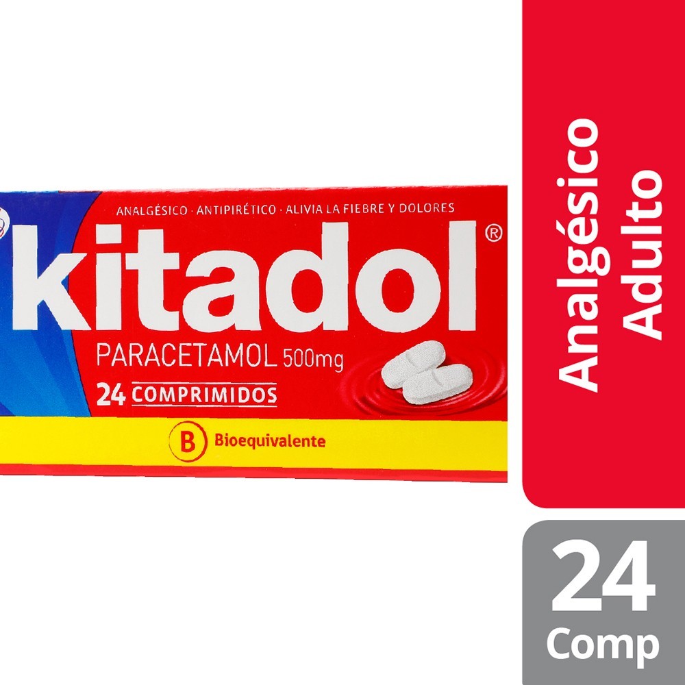 Kitadol Adulto Paracetamol 500 mg 24 Comprimidos | Cruz Verde