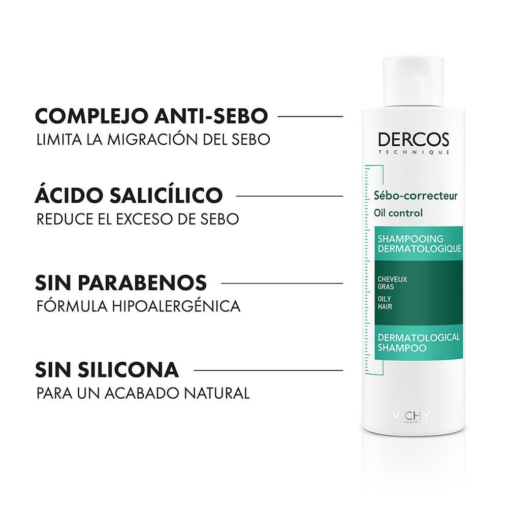 Dercos Shampoo Sebo-Corrector 200 mL. | Cruz Verde
