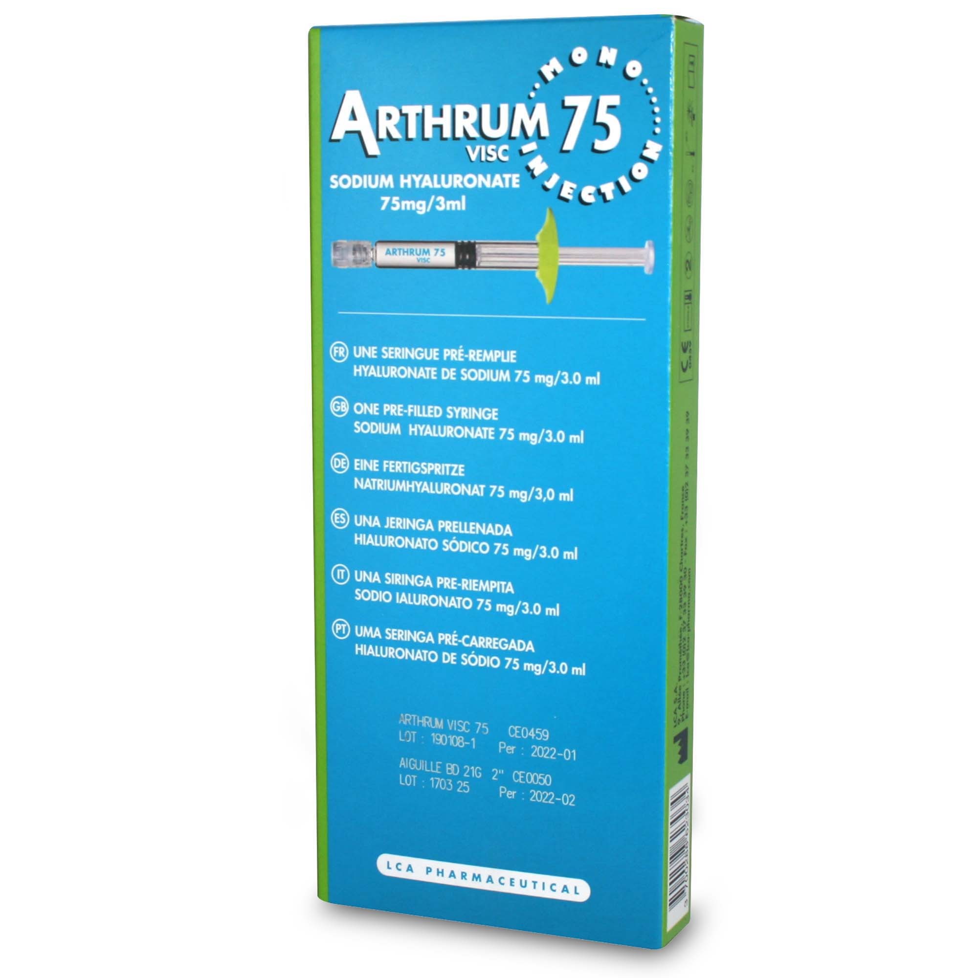 Arthrum 75 Hialuronato de Sodio 7,5 mg / 3 mL Intra-Articular 1 Jeringa ...