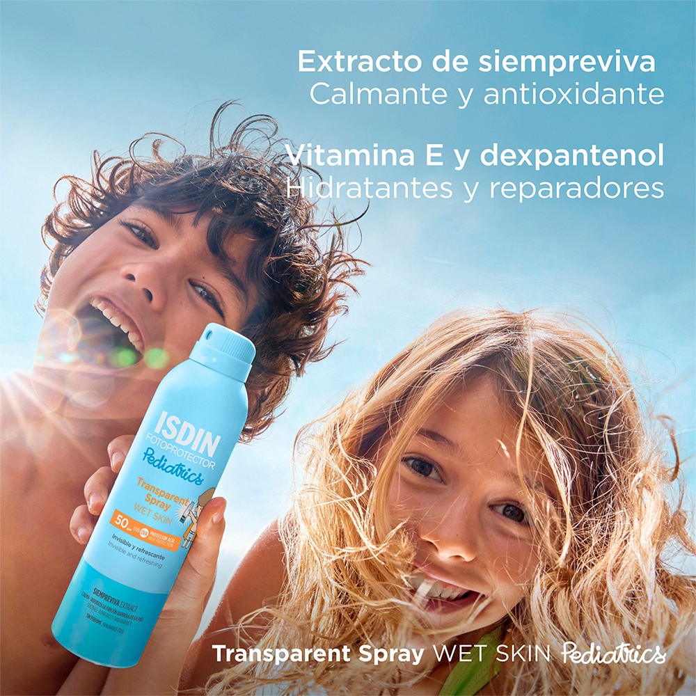 Fotoprotector Wet Skin Transparent Spray Pediatrics Spf 50 Ginger Cell ...