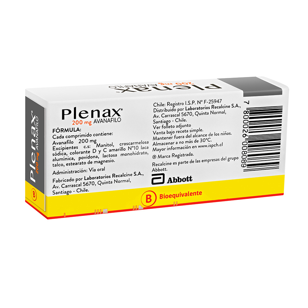 Avanafilo 200 mg 4 comprimidos | Cruz Verde