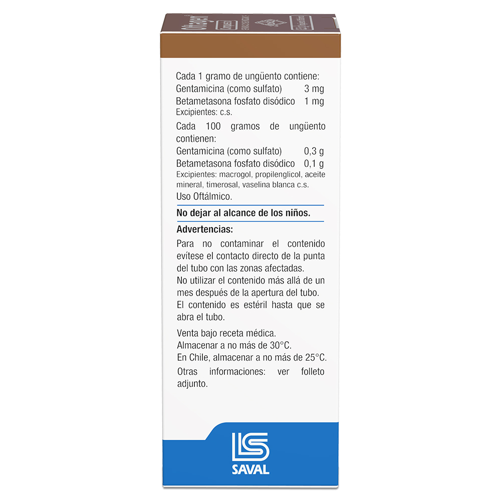 Oftagen Compuesto Gentamicina 0,3% Betametasona 0,1% Ungüento Oftálmico ...