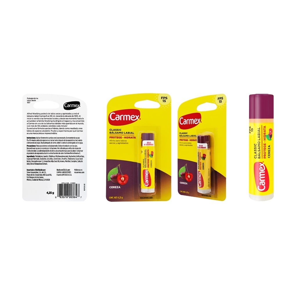 Bálsamo Labial Cereza en Stick con Fps15 Labios Secos y Agrietados 4,25 ...