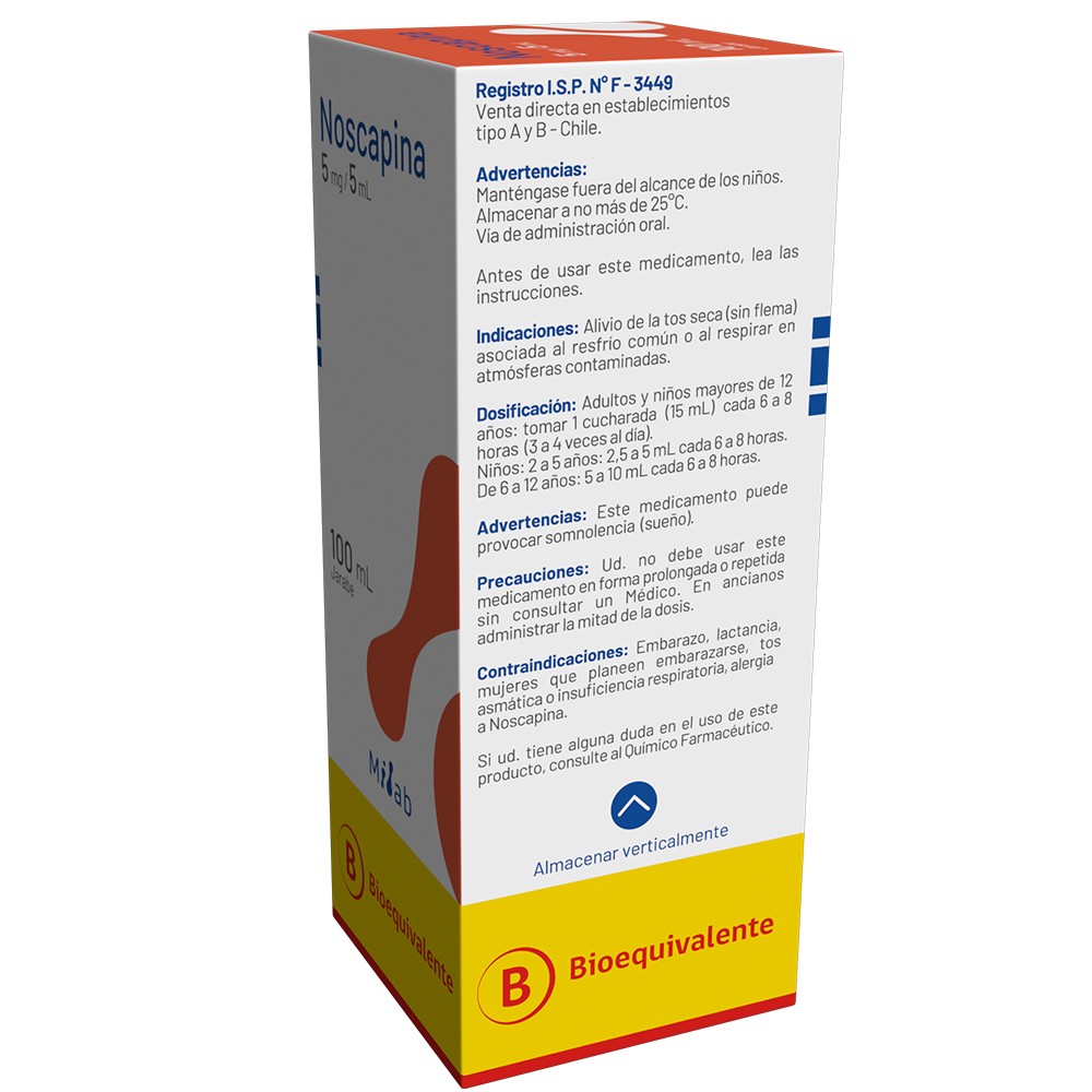 Noscapina 5 mg/5mL Jarabe 100 mL | Cruz Verde