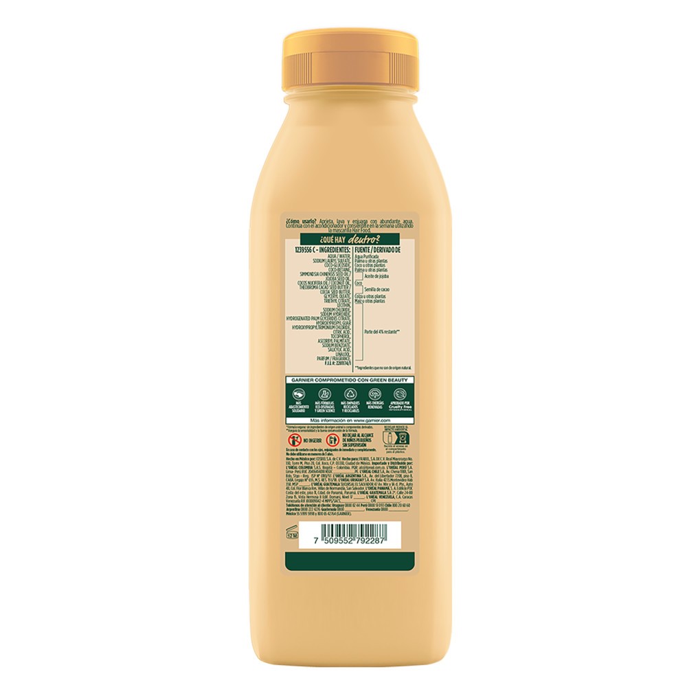 Shampoo Restauración Rizos Fructis Hair Food Cacao 300ml | Cruz Verde
