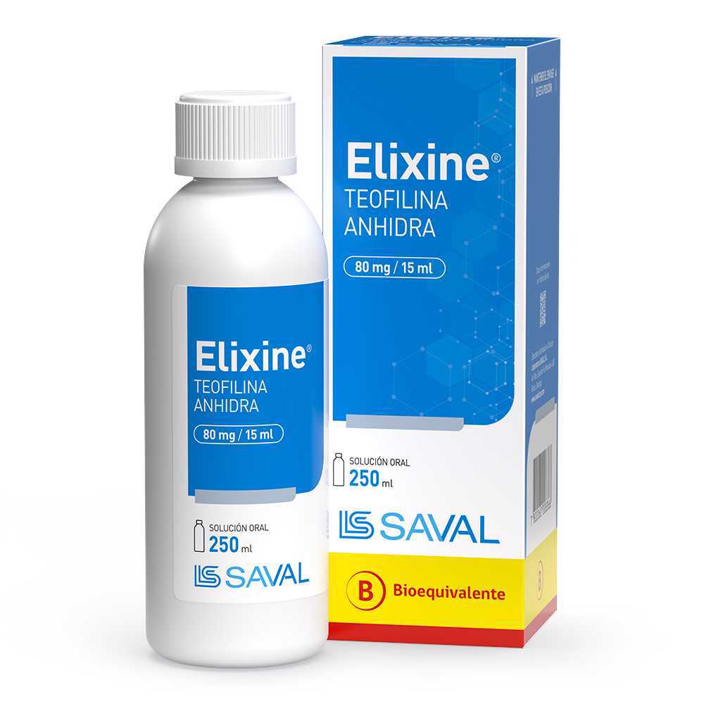 Elixine Teofilina anhidra 80 mg / 250 ml | Cruz Verde | Cruz Verde