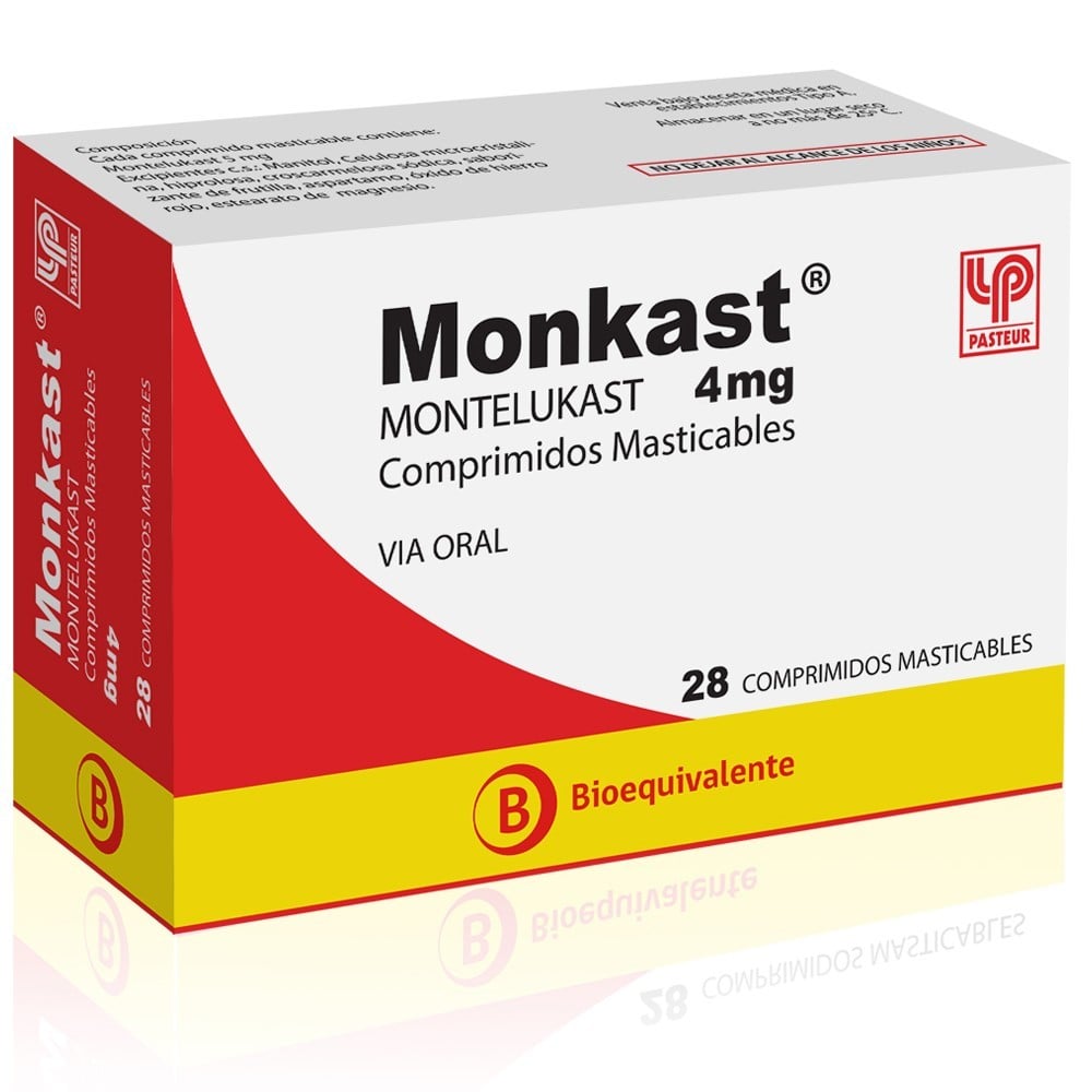 Monkast Montelukast 4 mg 28 Comprimidos - FarmaCompara