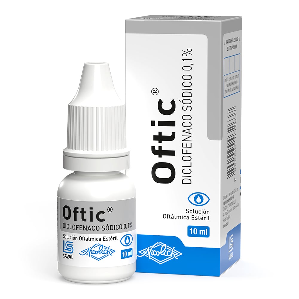 Oftic Diclofenaco Sodico 0,1% Solución Oftálmica 10 mL - FarmaCompara
