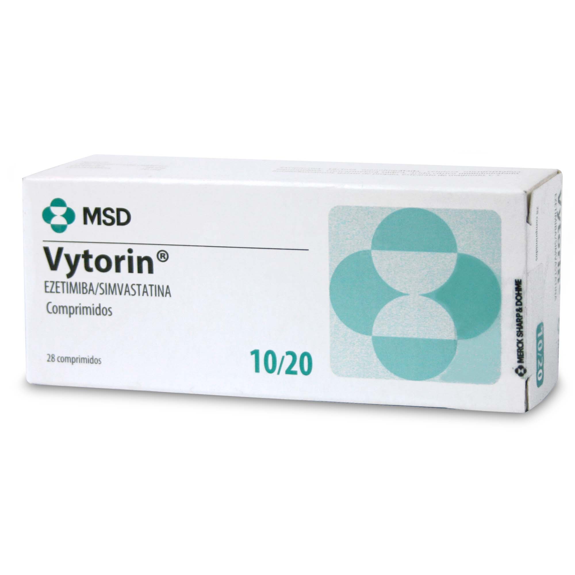 Vytorin 10/20 Ezetimiba 10 mg 28 Comprimidos - FarmaCompara