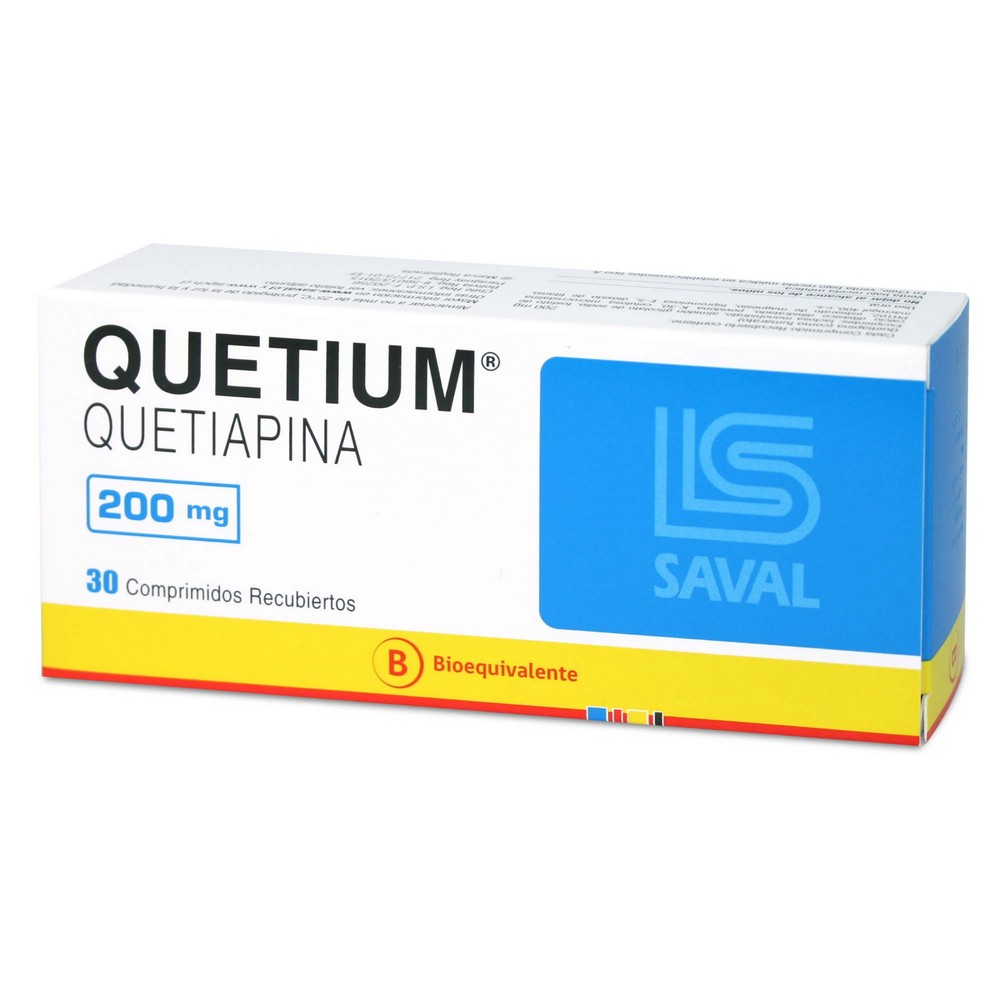 Quetium Quetiapina 200 mg 30 Comprimidos Recubiertos
