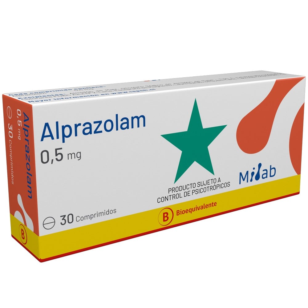 Alprazolam 0,5 mg 30 Comprimidos - Bioequivalente - FarmaCompara