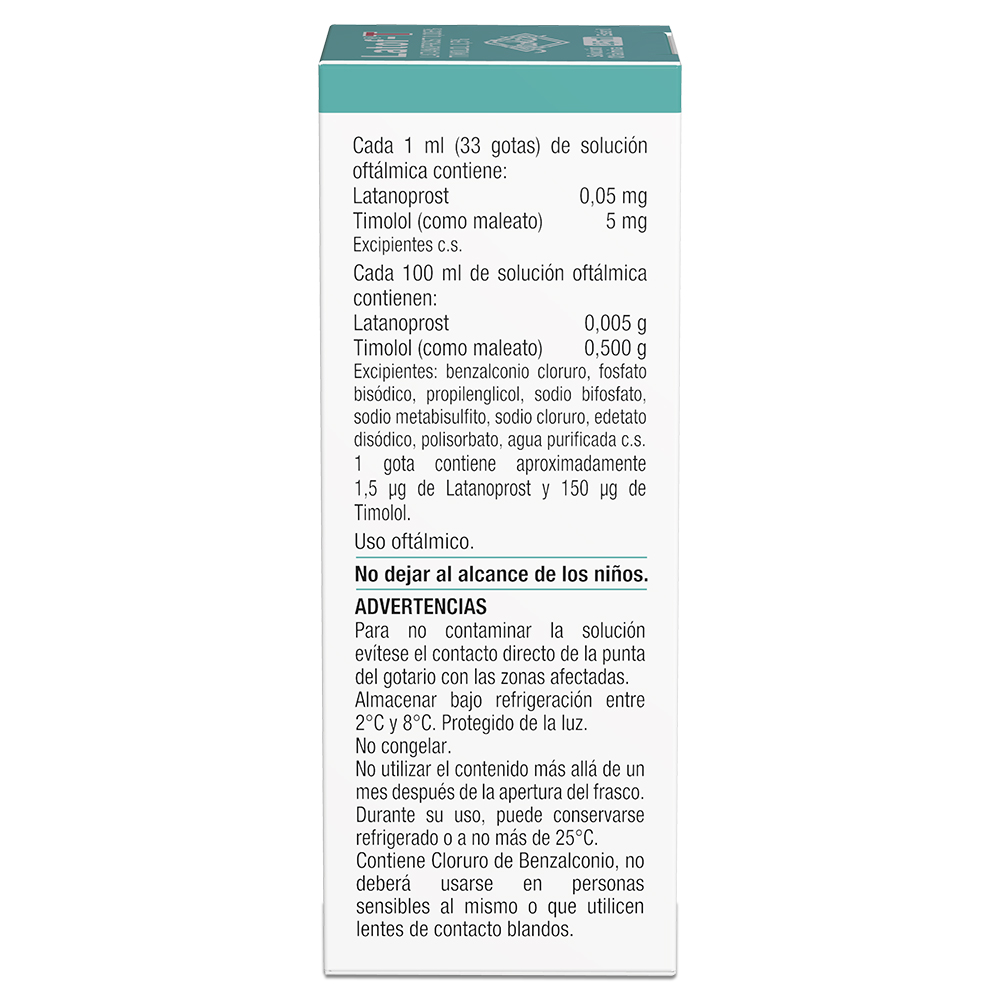 Latof-T Latanoprost 0,005%Timolol 0,5% Solución Oftálmica 2,5 mL | Cruz ...