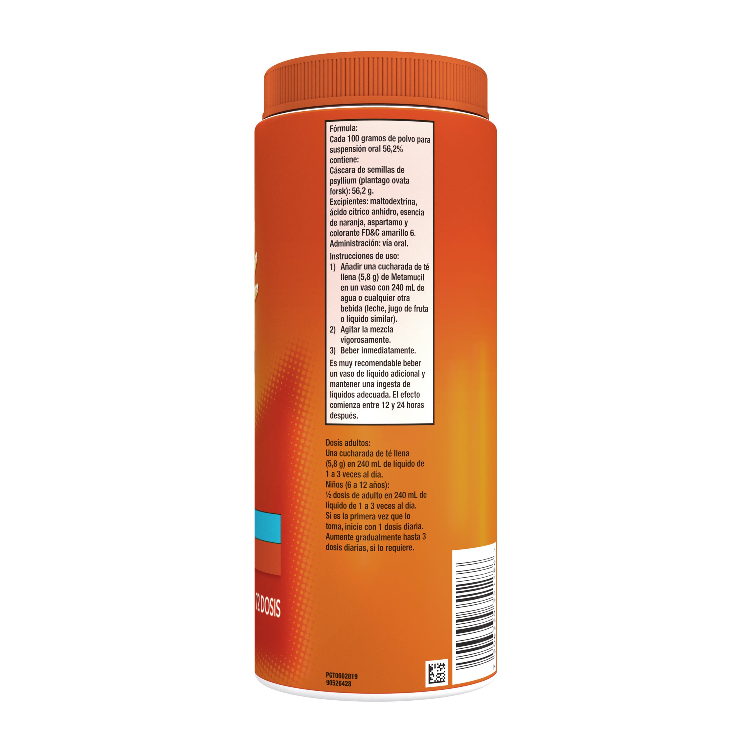 Metamucil Fibra Natural Soluble Sabor Naranja 425 gr | Cruz Verde
