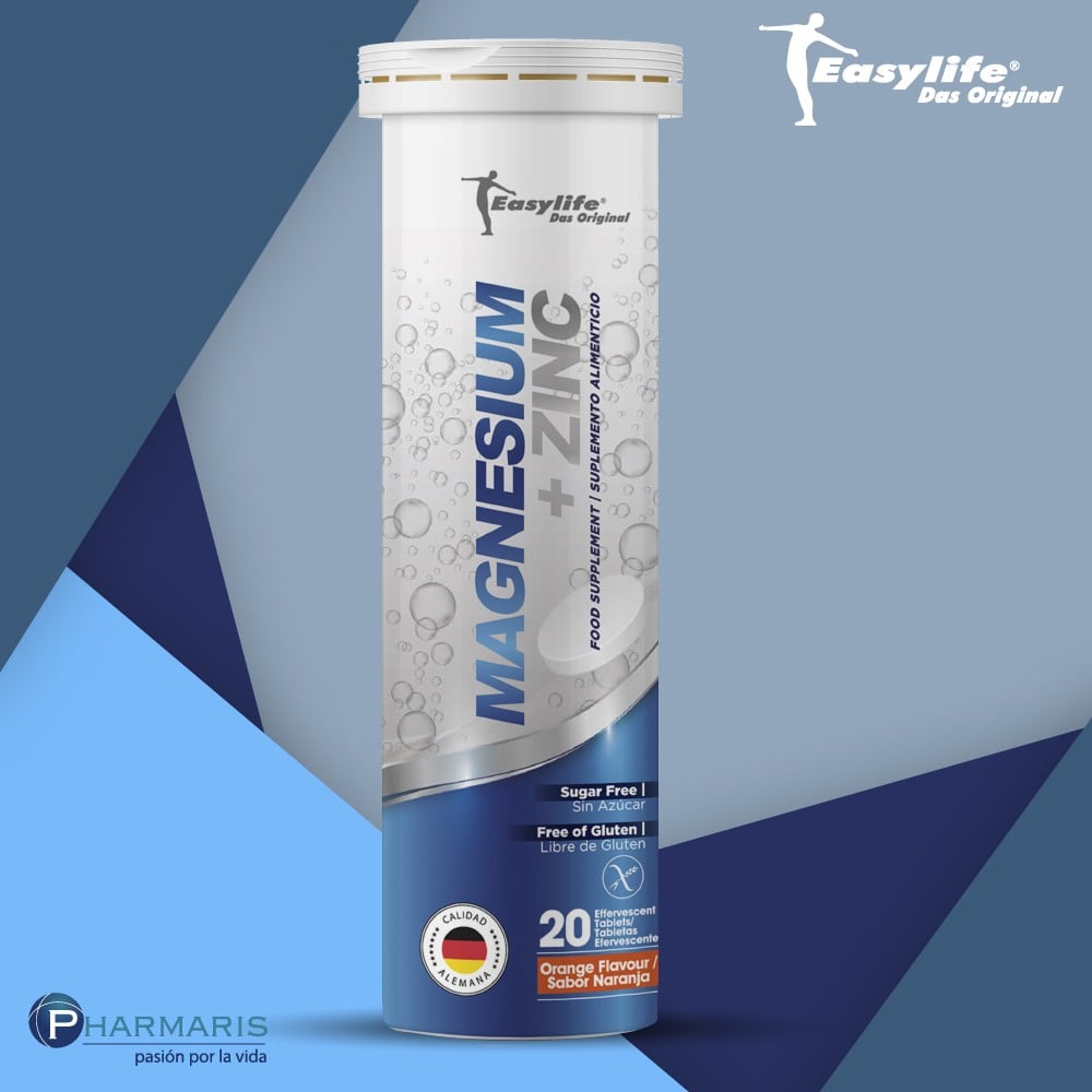 Magnesio+Zinc 20 Tabletas Efervecentes Sabor Naranja | Cruz Verde