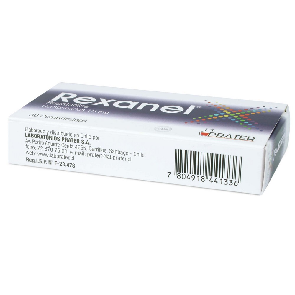 Rexanel Rupatadina 10 mg 30 Comprimidos | Cruz Verde