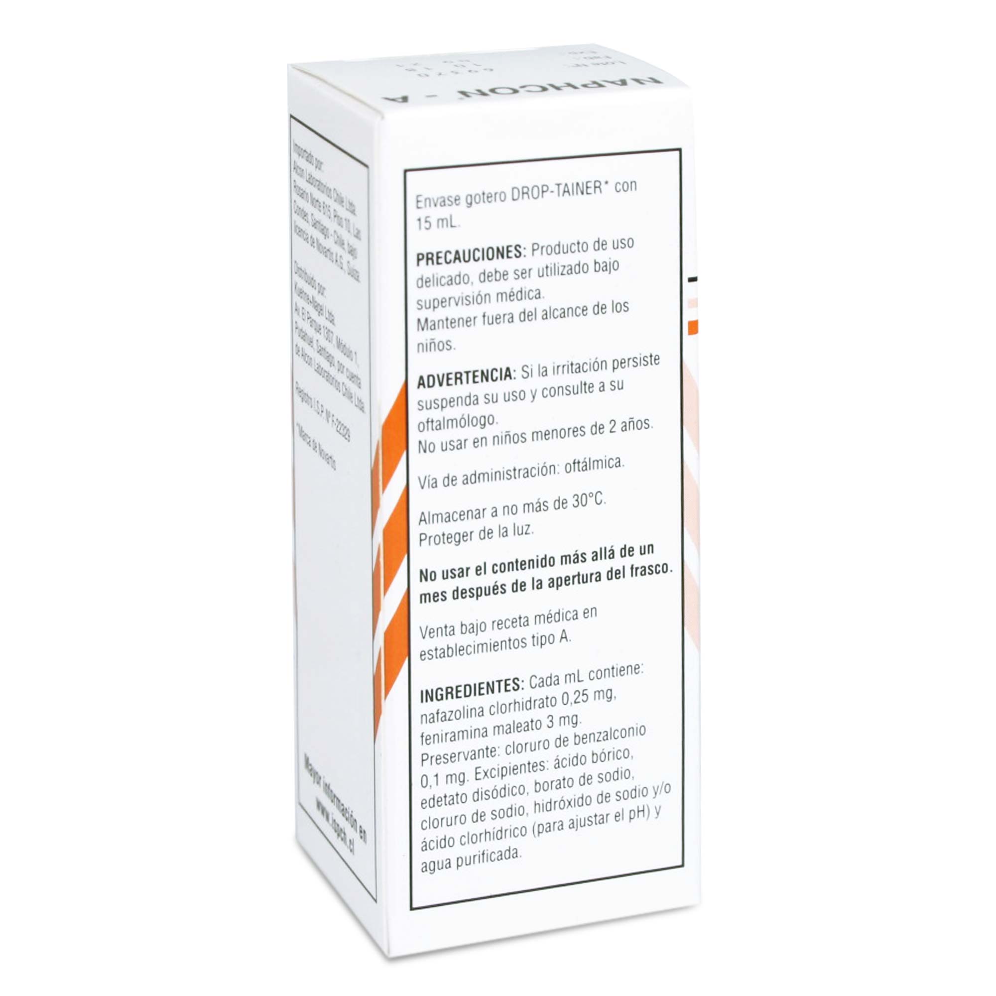 Naphcon-A Nafazolina 25 mg Solución Oftálmica 15 mL | Cruz Verde