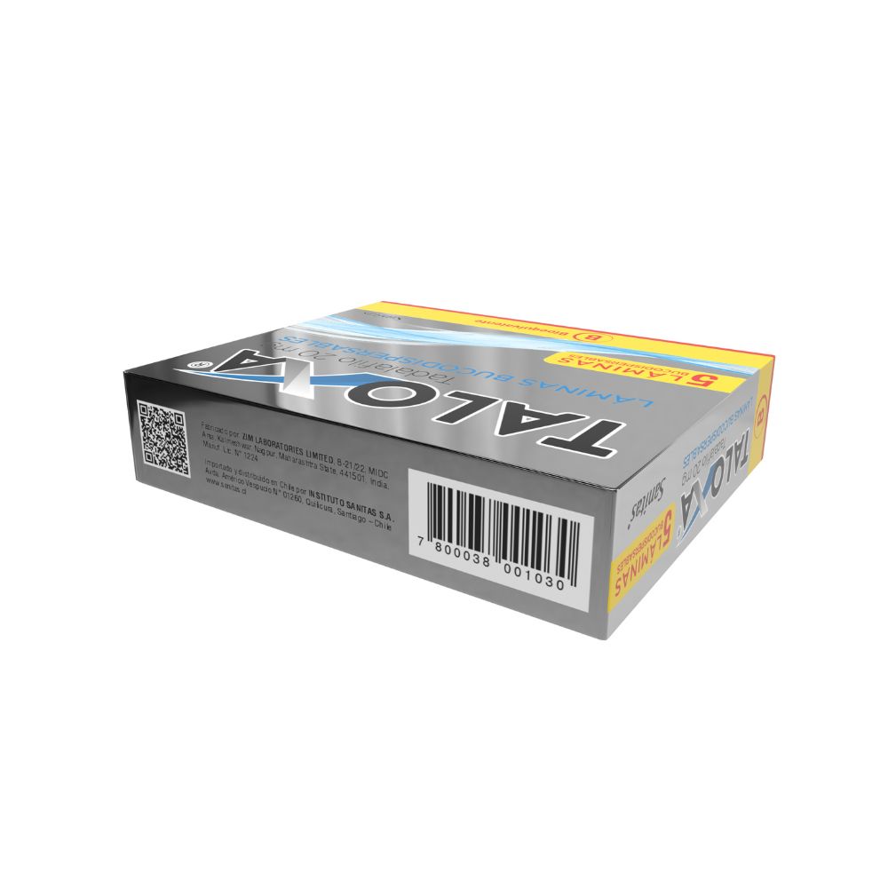 Taloxa Tadalafilo 20 mg 5 Láminas Bucodispersables | Cruz Verde