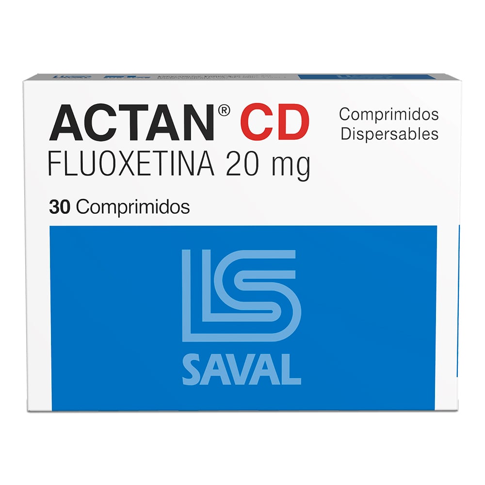 Actan CD Fluoxetina 20 mg 30 Comprimidos | Cruz Verde