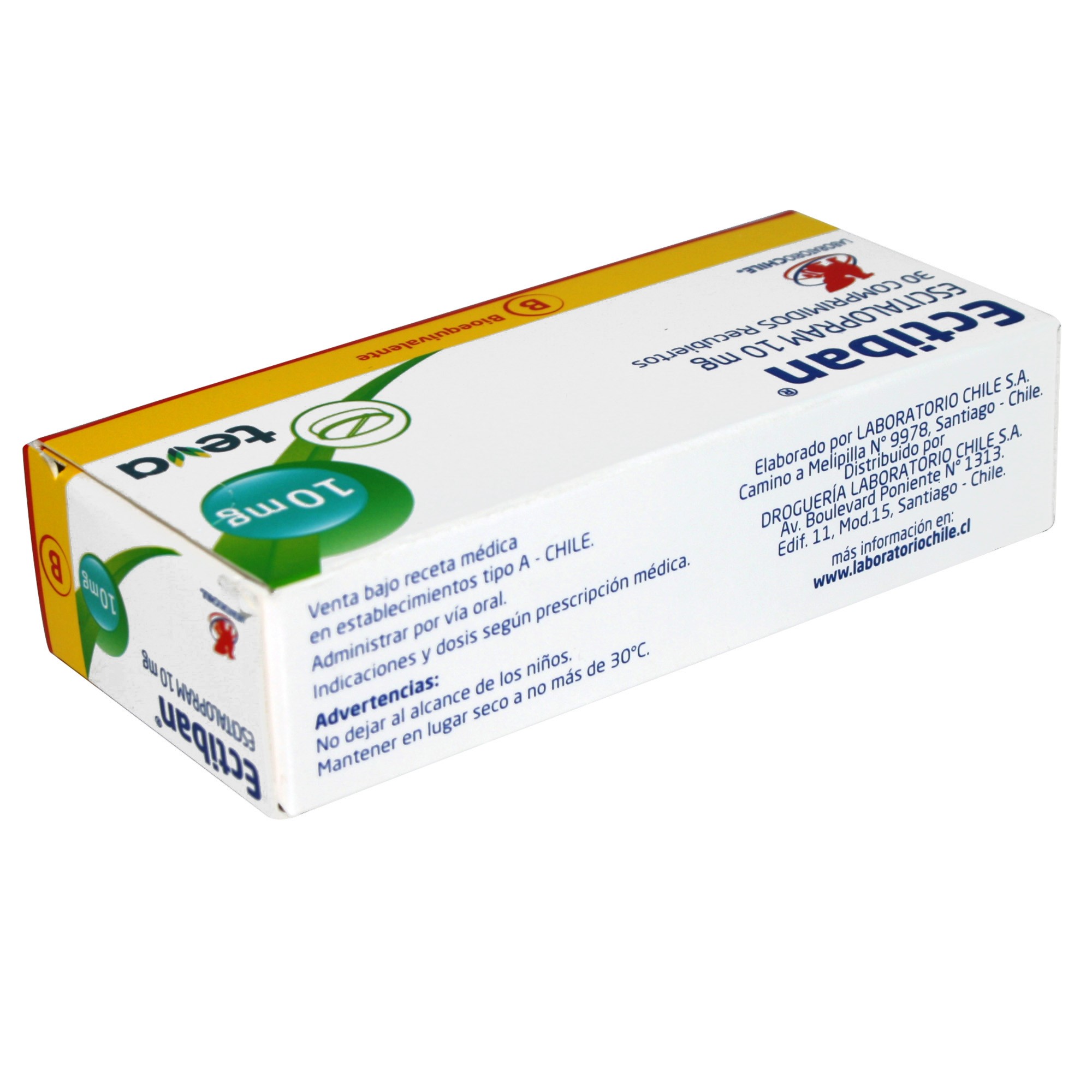 Ectiban Escitalopram 10 mg 30 Comprimidos Recubiertos | Cruz Verde
