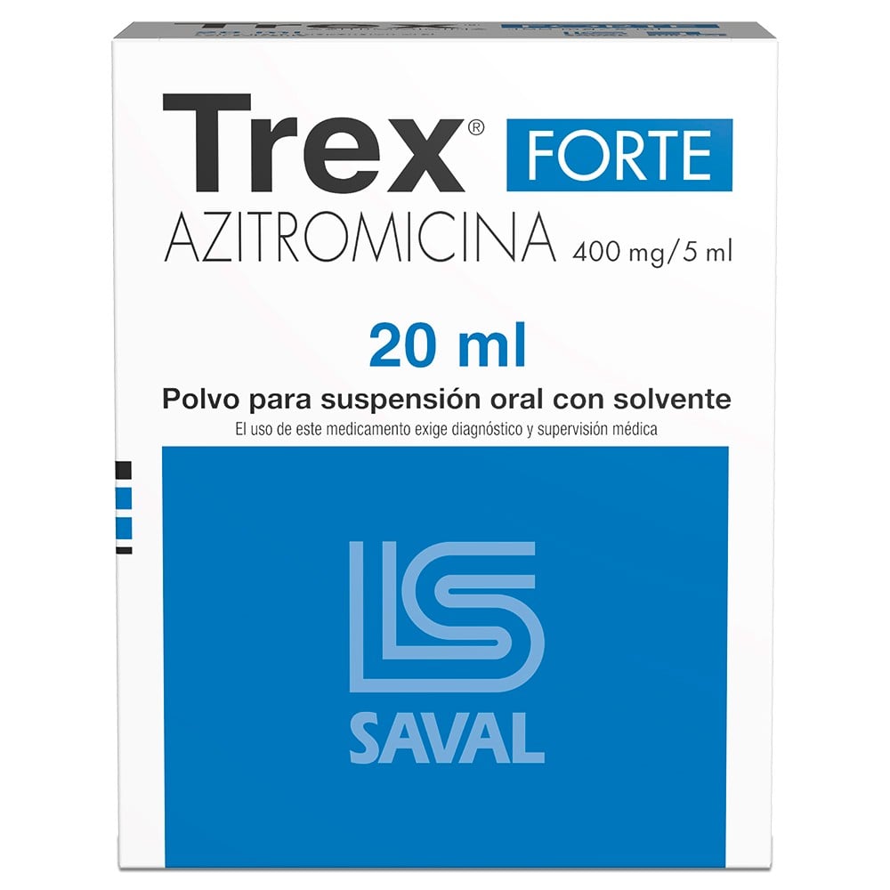 Trex Forte Azitromicina 400 mg / 5 mL Suspensión 20 mL | Cruz Verde