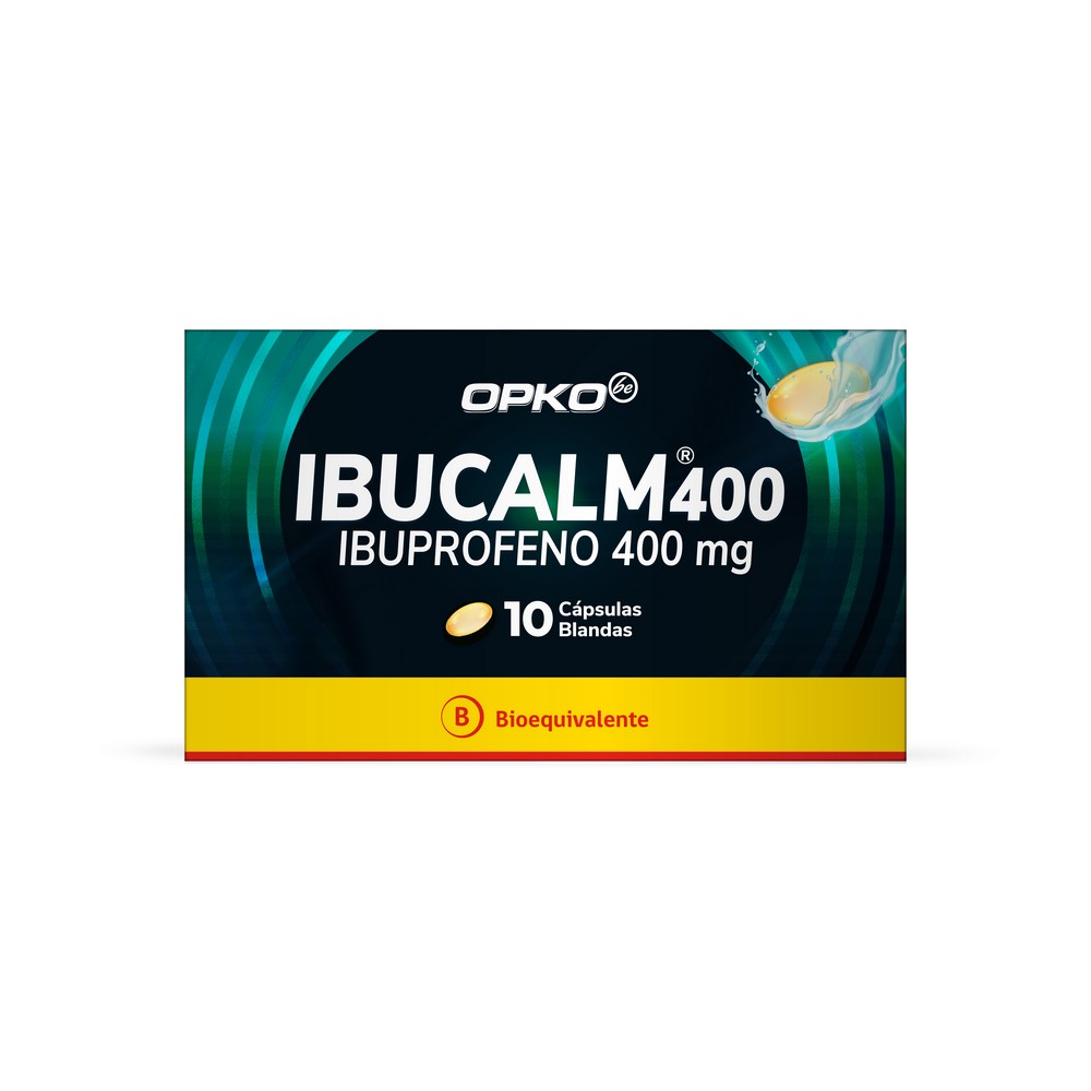 Ibucalm Ibuprofeno 400 mg 10 Capsulas blandas - FarmaCompara