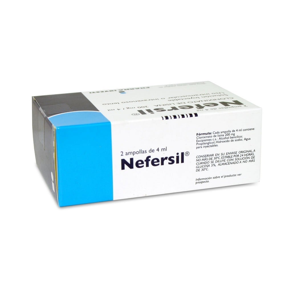 Nefersil Clonixinato De Lisina 200 mg / 4 mL 2 Ampollas | Cruz Verde